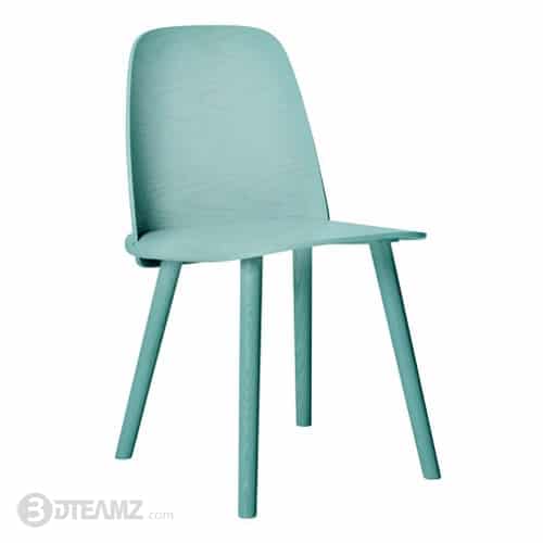 Muuto Nerd Green Dining Chair 3D Model – 3DTEAMZ