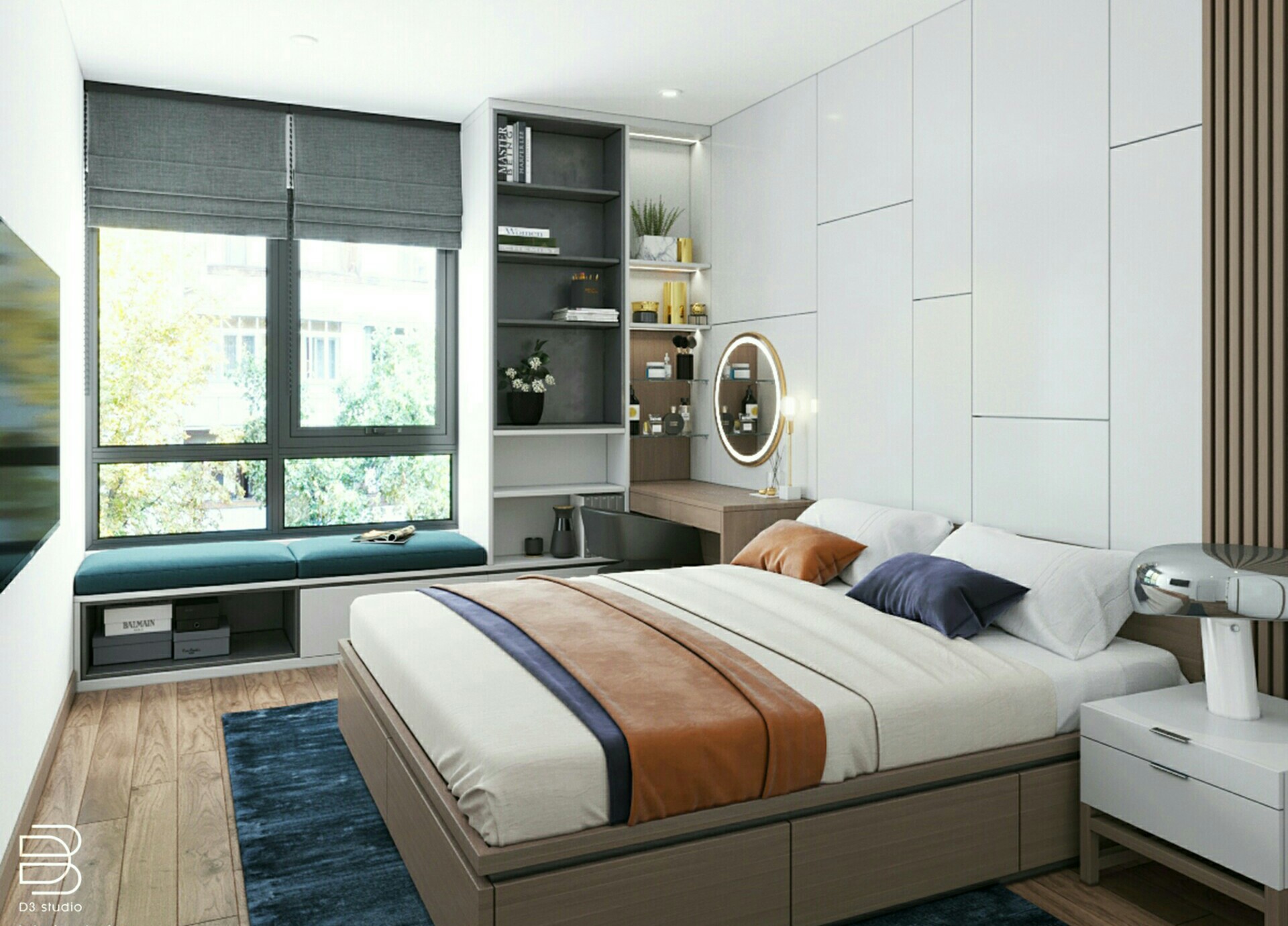 Free D3 Studio Bedroom 3D Scene – 3DTEAMZ